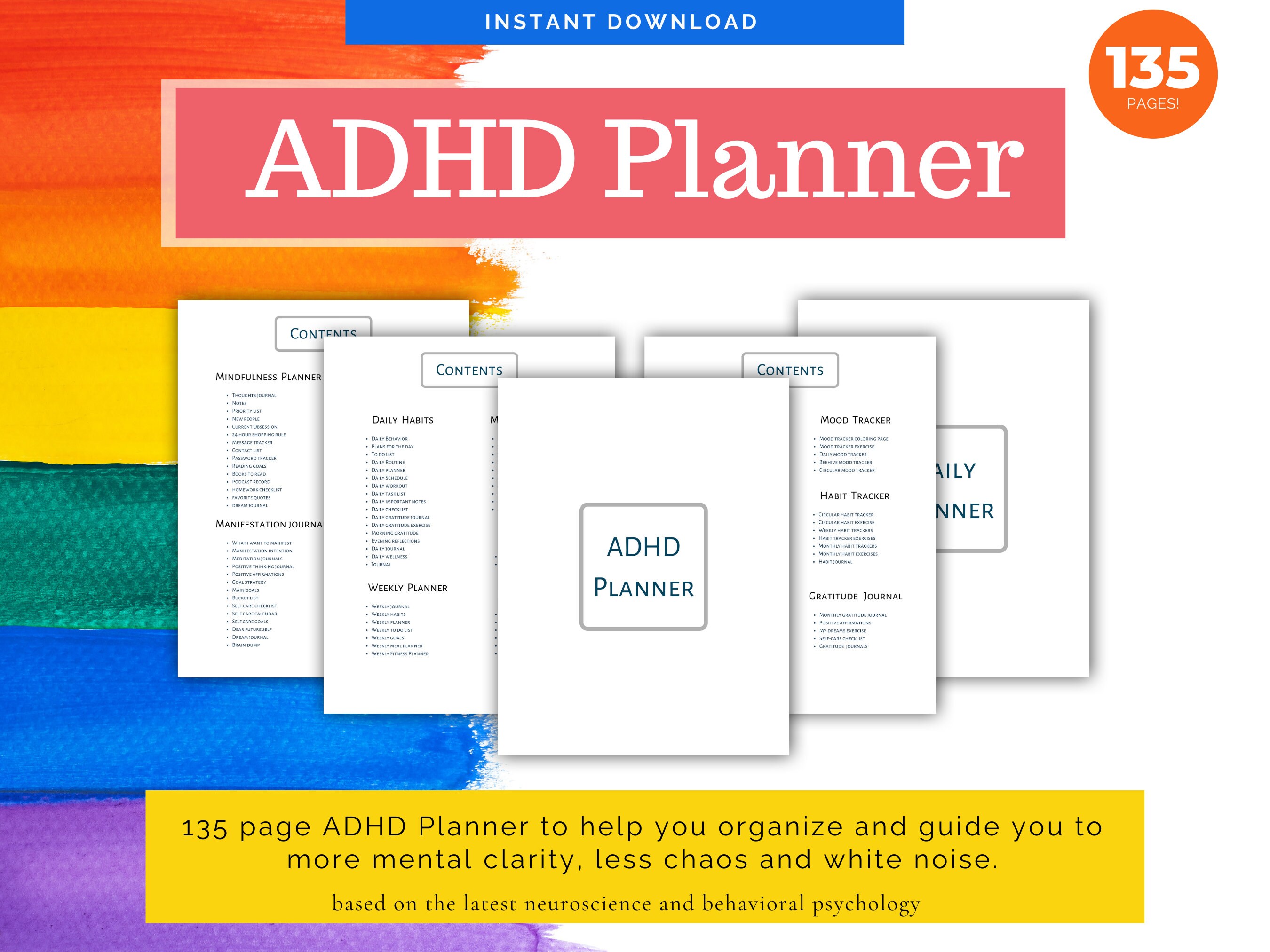 ADHD Planner, Adhd Planner Printable, ADHD, ADHD Digital Planner, Adhd ...