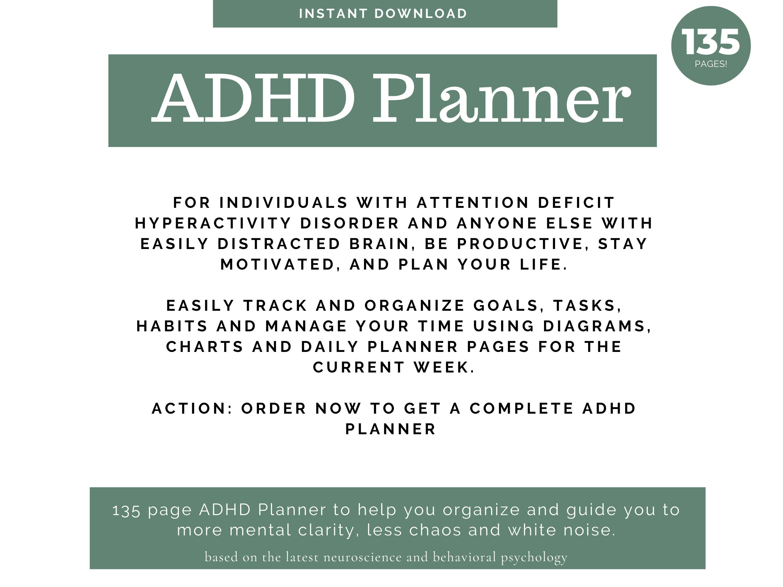 ADHD Planner, Adhd, Adhd Planner Printable, Adhd Journal, Adhd Digital ...