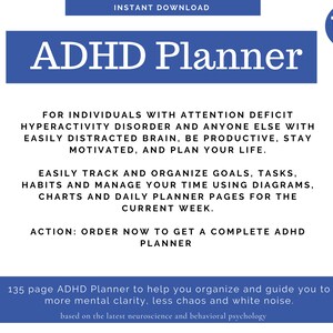 ADHD Planner Adult, ADHD Planner Printable, ADHD Planner, Adhd School ...