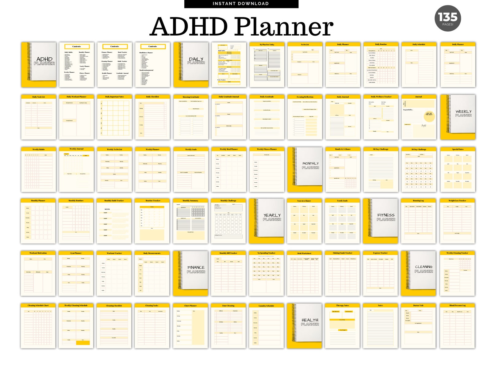 ADHD Planner, Adhd Planner Printable, ADHD, ADHD Digital Planner, Adhd ...