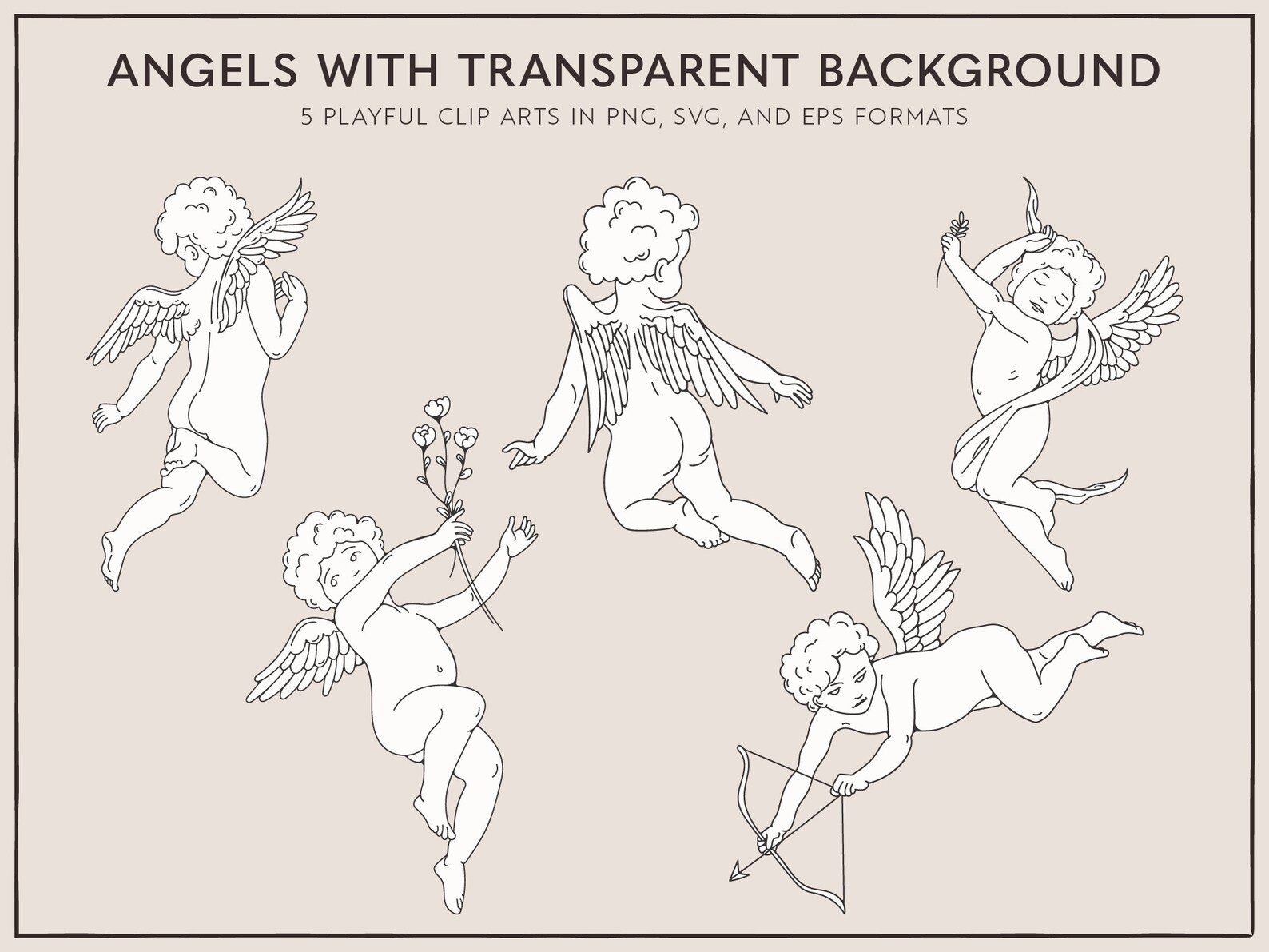 Cherubs Icons, Baby Angels Cliparts, SVGS Files, PNG Files - Etsy