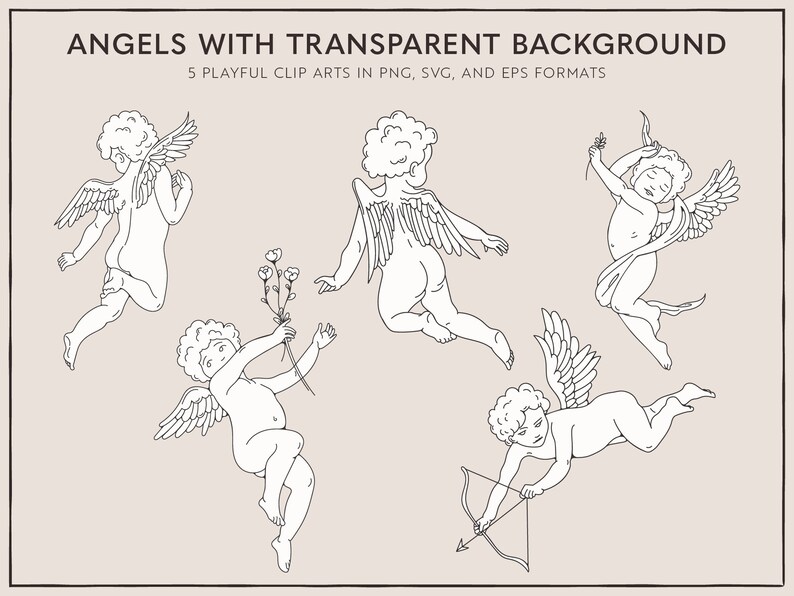 Cherubs Icons, Baby Angels Cliparts, SVGS Files, PNG Files - Etsy