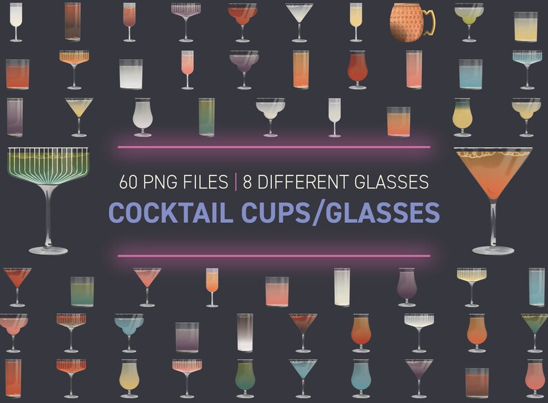 Create Your Own Cocktails | Cocktails PNG Files | Digital Cocktail Kit ...