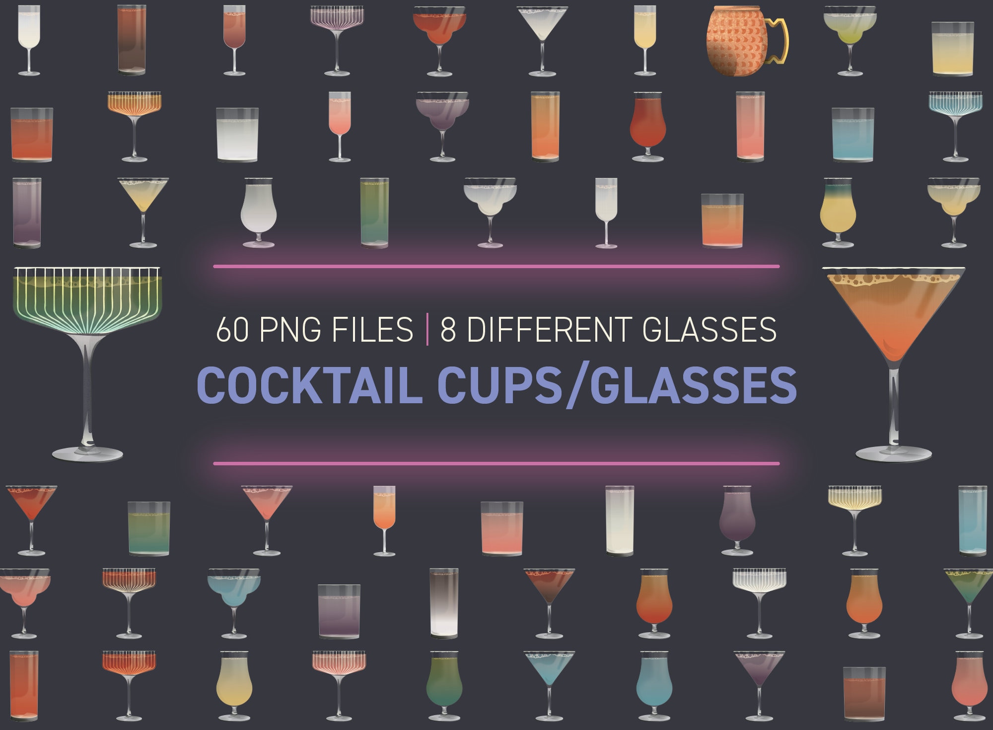 Create Your Own Cocktails | Cocktails PNG Files | Digital Cocktail Kit ...