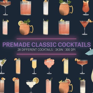 Create Your Own Cocktails | Cocktails PNG Files | Digital Cocktail Kit ...