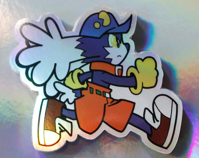 3" Klonoa Run Sticker Holographic Playstation Nintendo Retro Video ...