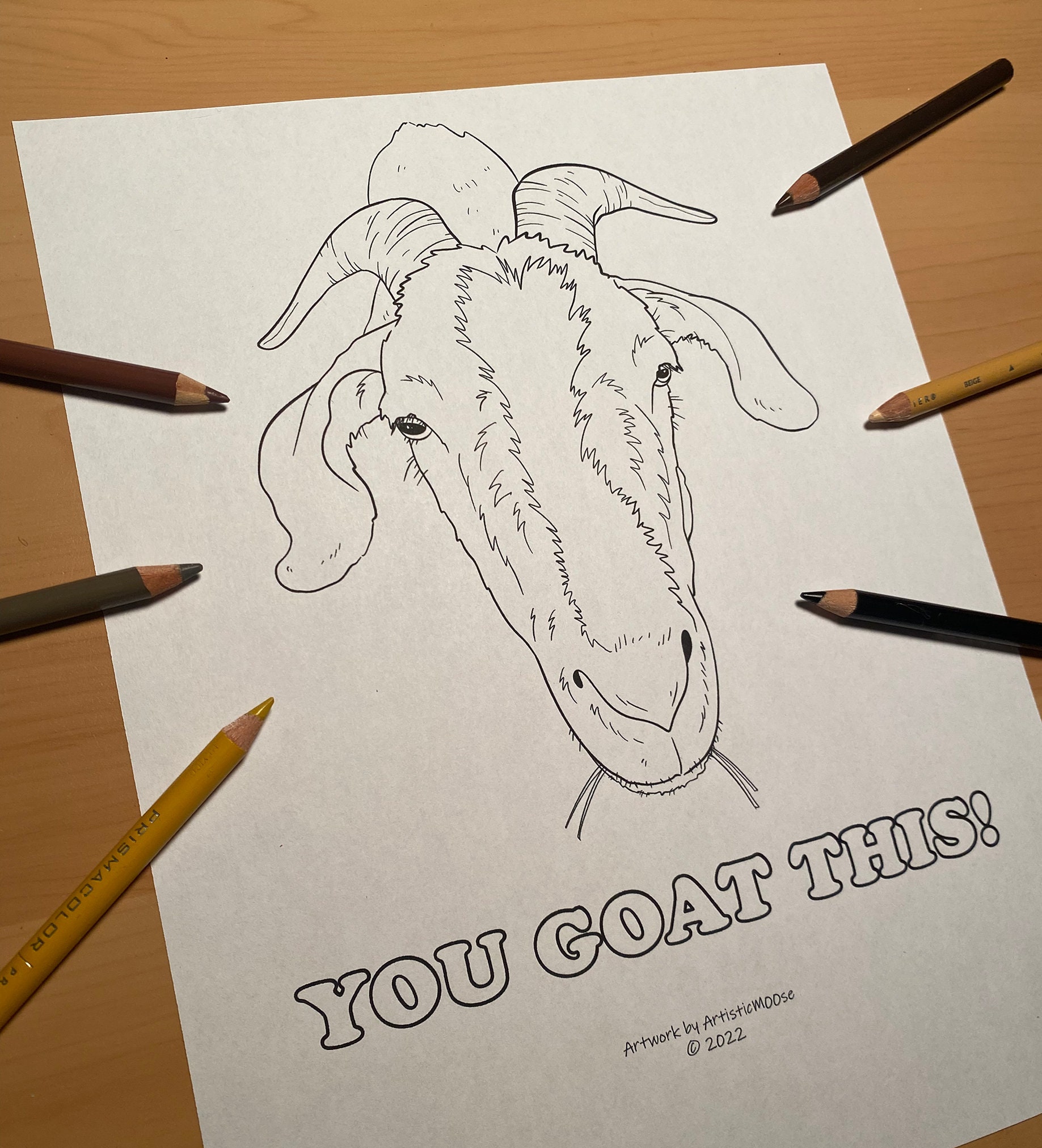 You Goat This! Coloring Page - Etsy