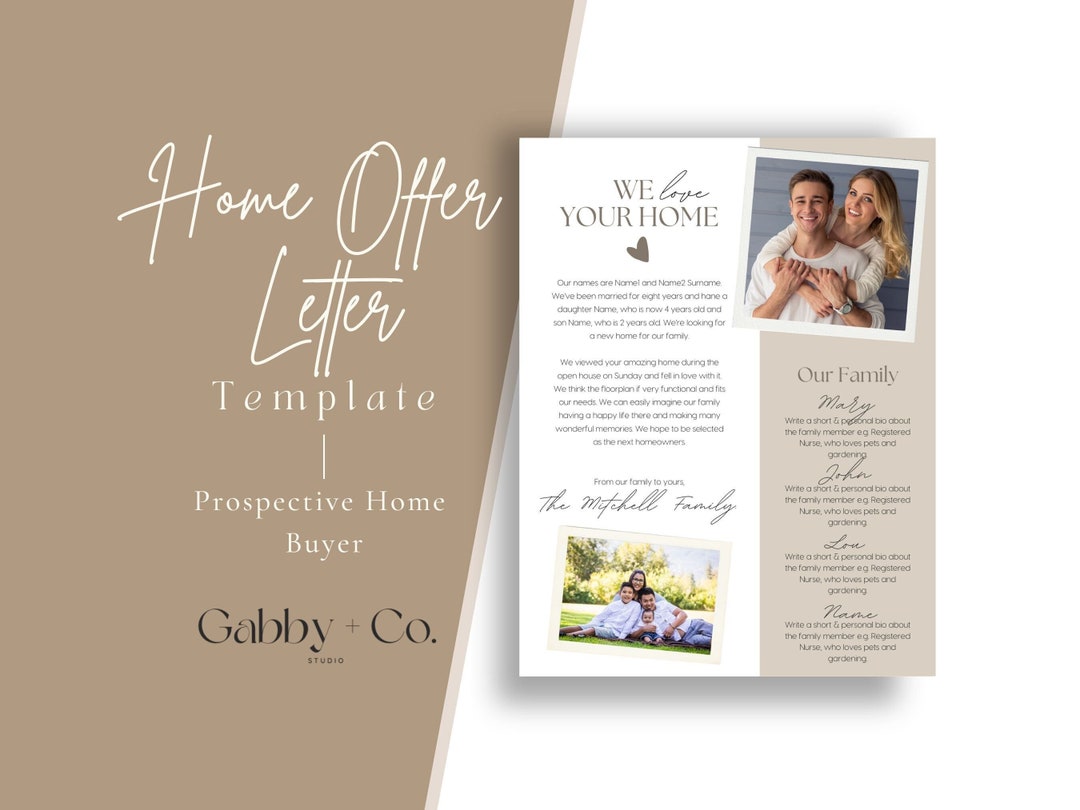 Premium House Offer Letter Template Capture the Seller's Heart - Etsy