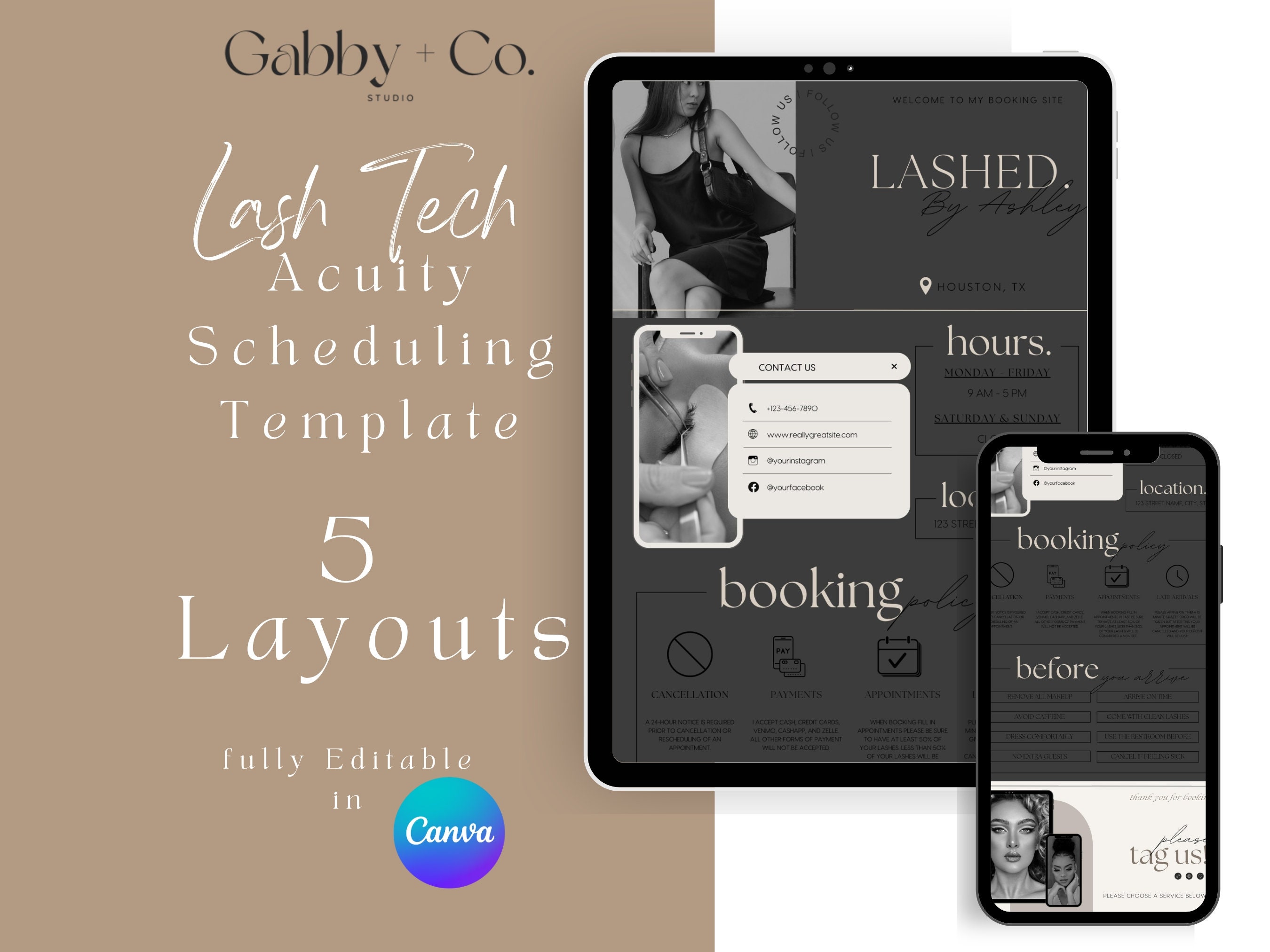 DIY Acuity Template Canva Acuity Minimal Acuity Acuity Schedule Lash ...