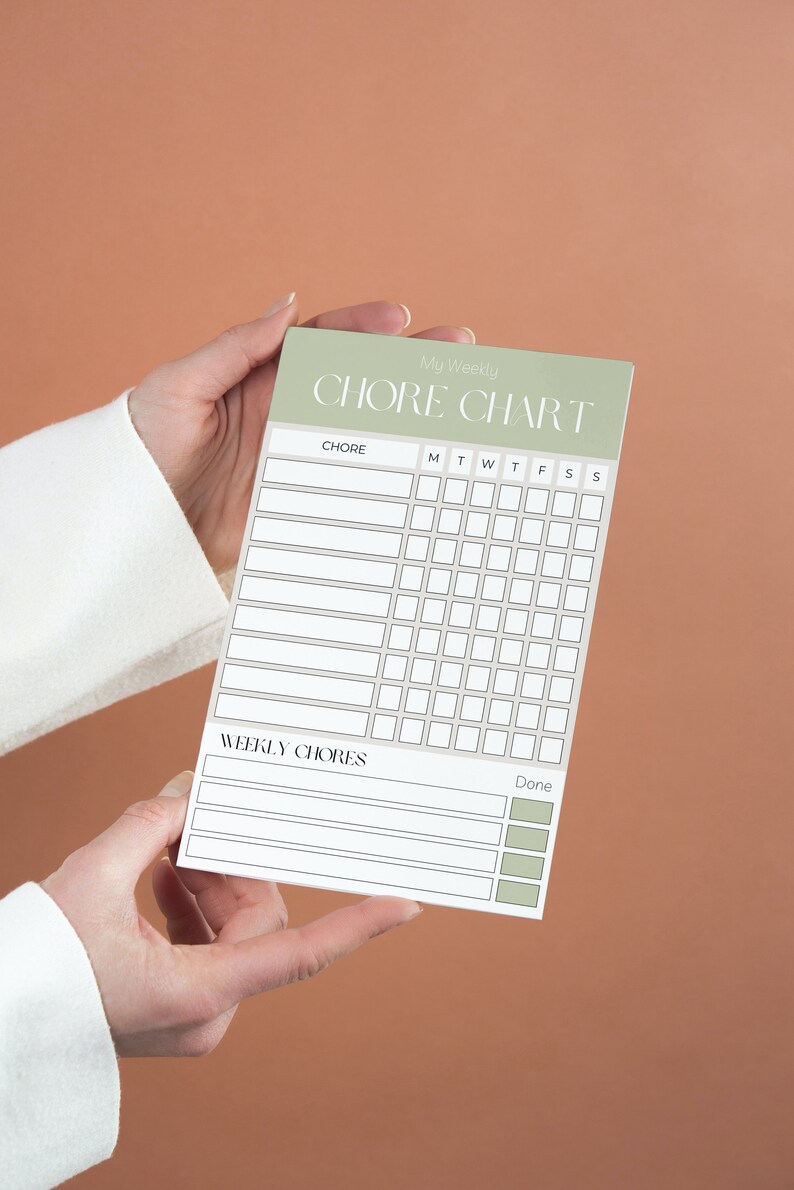 Modern Chore Chart for Kids Printable Fully Editable Printable Daily ...