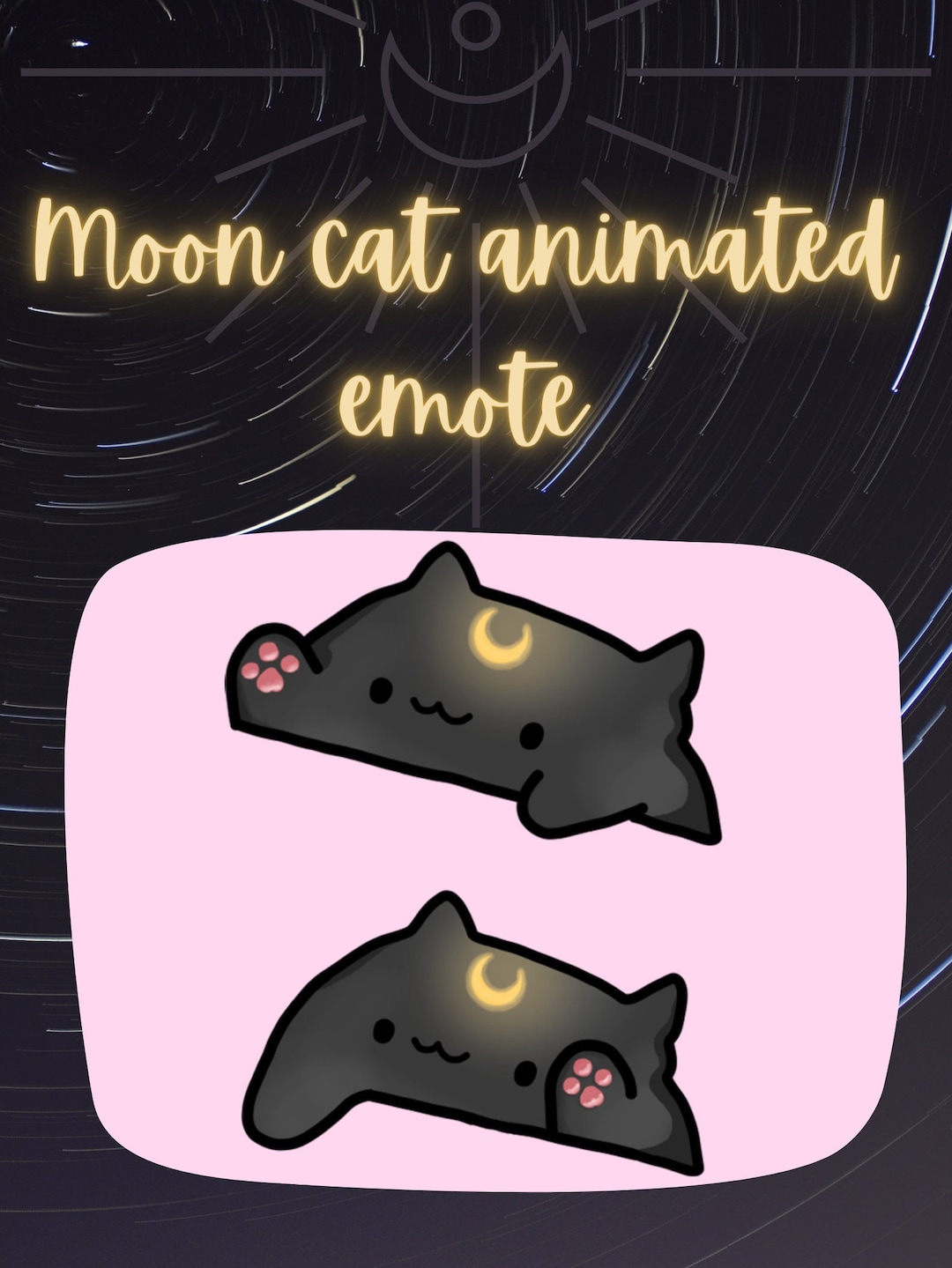 ANIMATED ''moon Cat'' Bongo Cat Emote - Discord - Twitch - Stream - Etsy