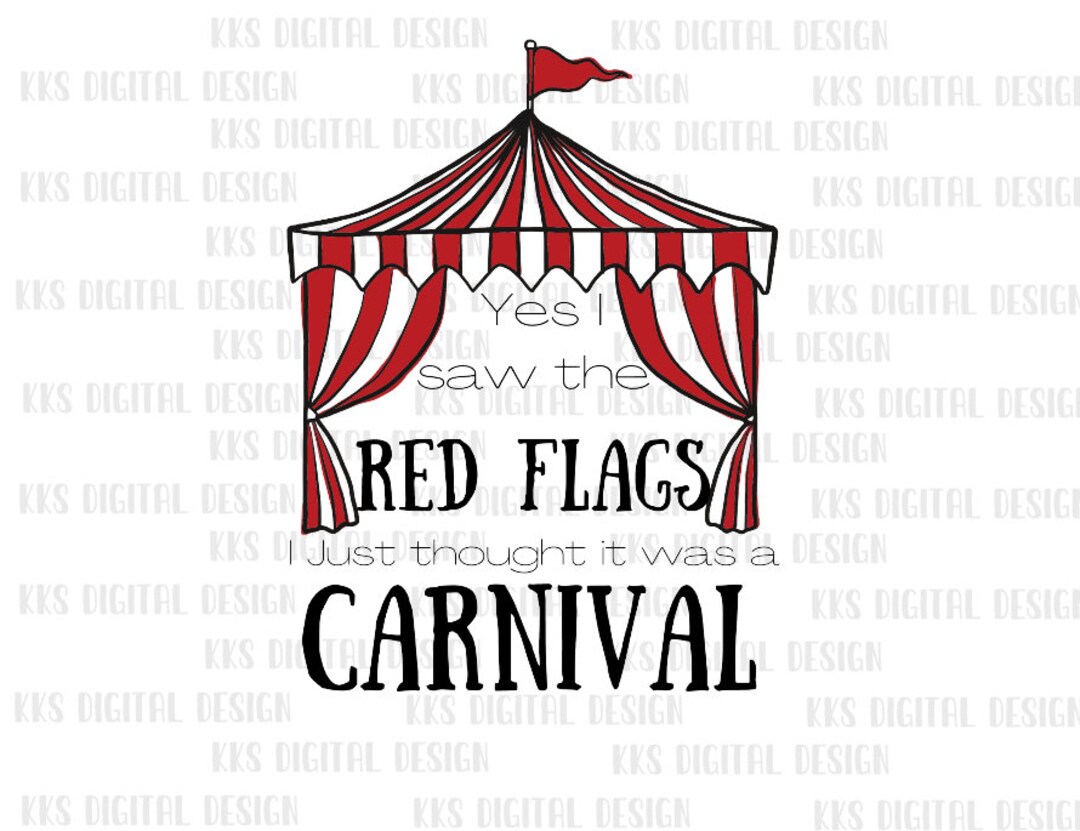 Red Flags Carnival Sarcastic Humor Digital PNG - Etsy