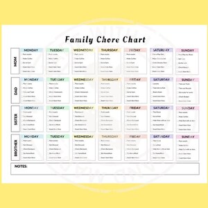 Chore Chart Bundle, PLR Chore Charts, Digital Download, Family Chores ...
