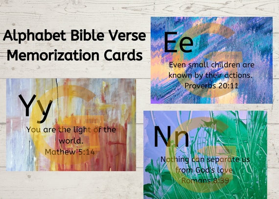 Colorful Alphabet Bible Verse Cards Memorization Flash Cards - Etsy