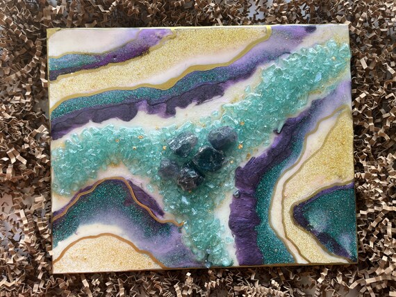 Volcano Beach Geode Art Wall Hanging - Etsy