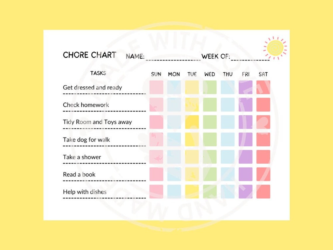 Chore Chart Bundle, PLR Chore Charts, Digital Download, Family Chores ...