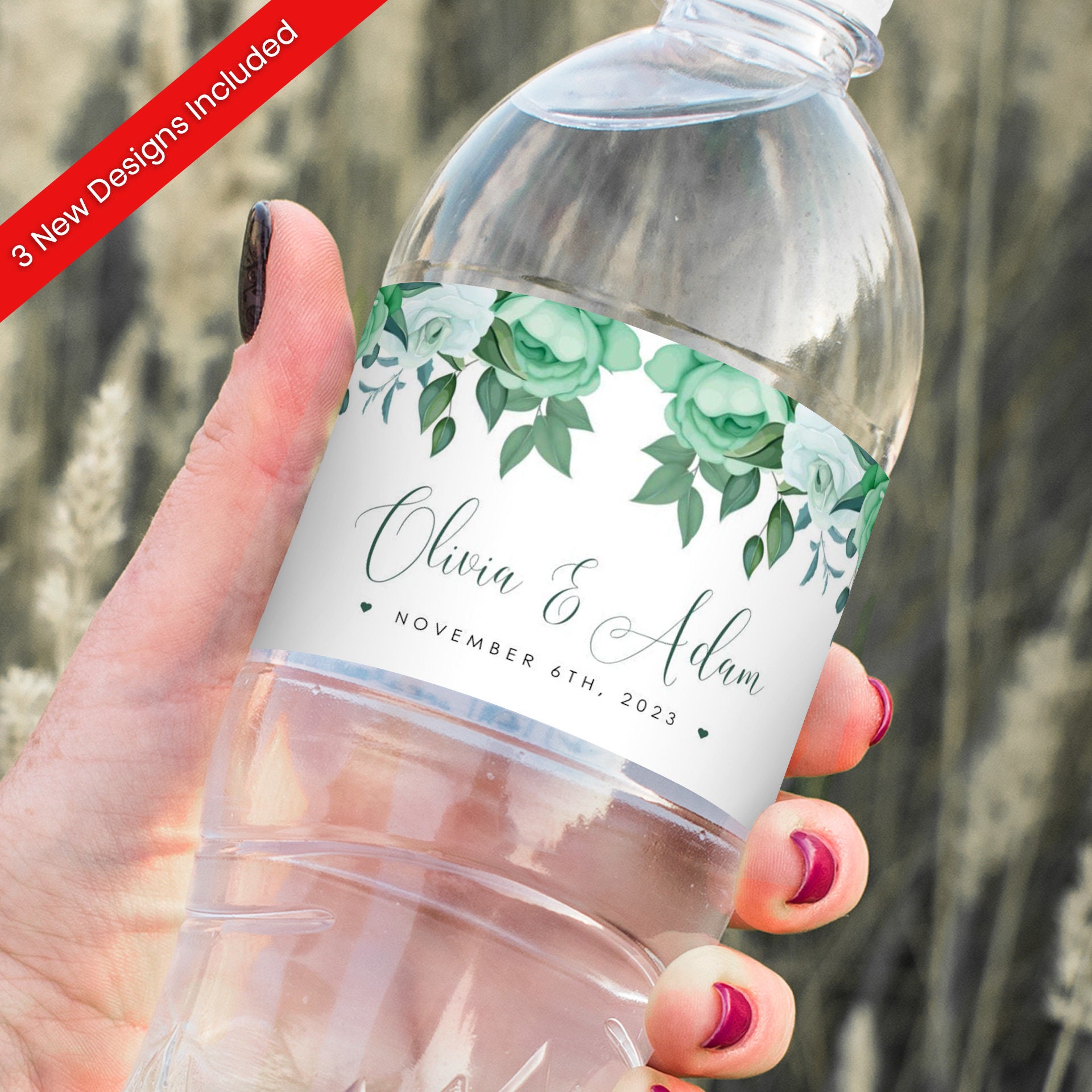 Custom Wedding Water Bottle Label Canva Editable Wedding - Etsy