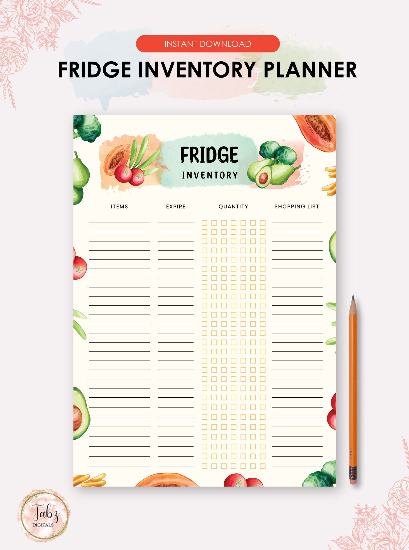 Kitchen Inventory Tracker Bundle, Pantry Inventory, Freezer Inventory ...