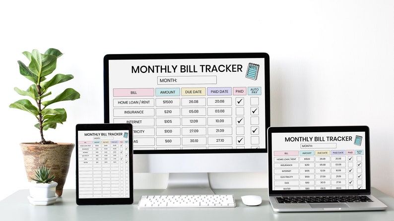 Monthly Bill Tracker Printable, Monthly Bill Planner, Editable Bill ...