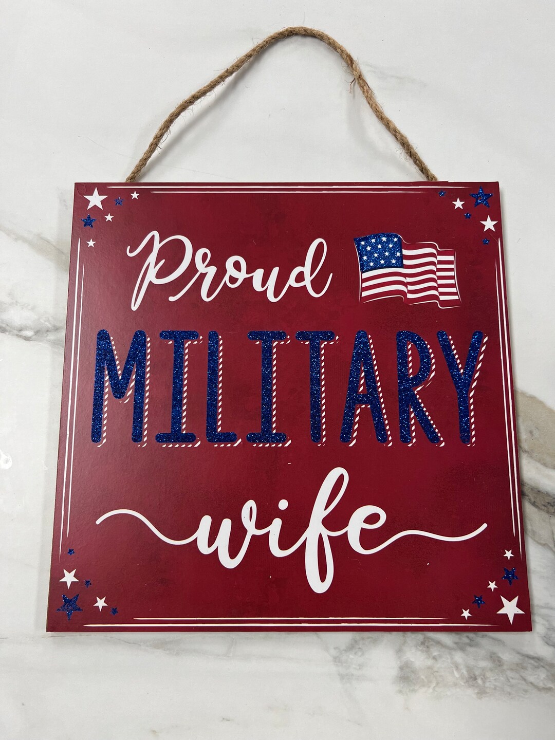 Proud Military Wife” Sign, Wreath Sign, Home Decor, Patriotic Sign ...