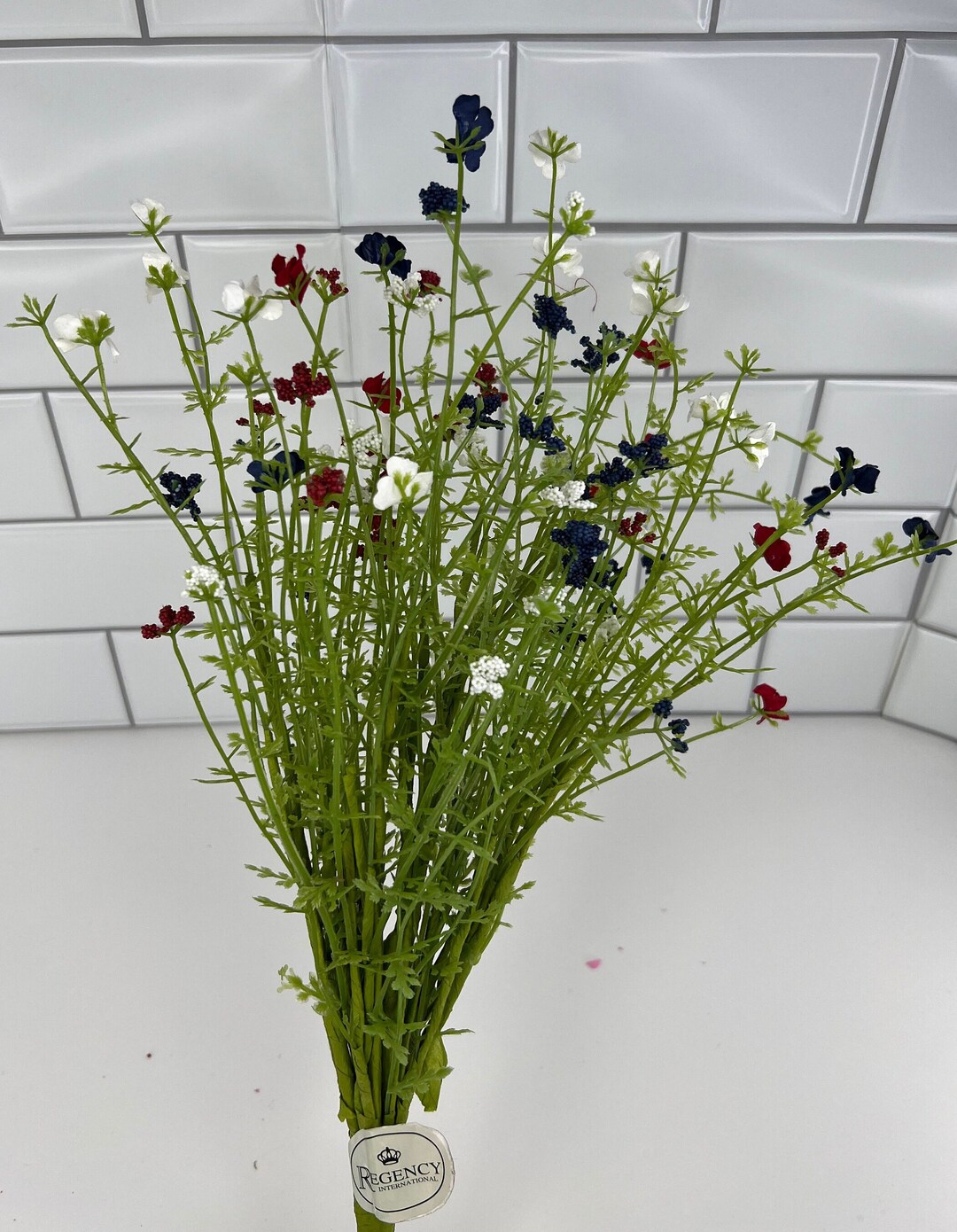 18" Patriotic Seeded Grass Bush, Filler Bush, Greenery Bush, 4th of ...