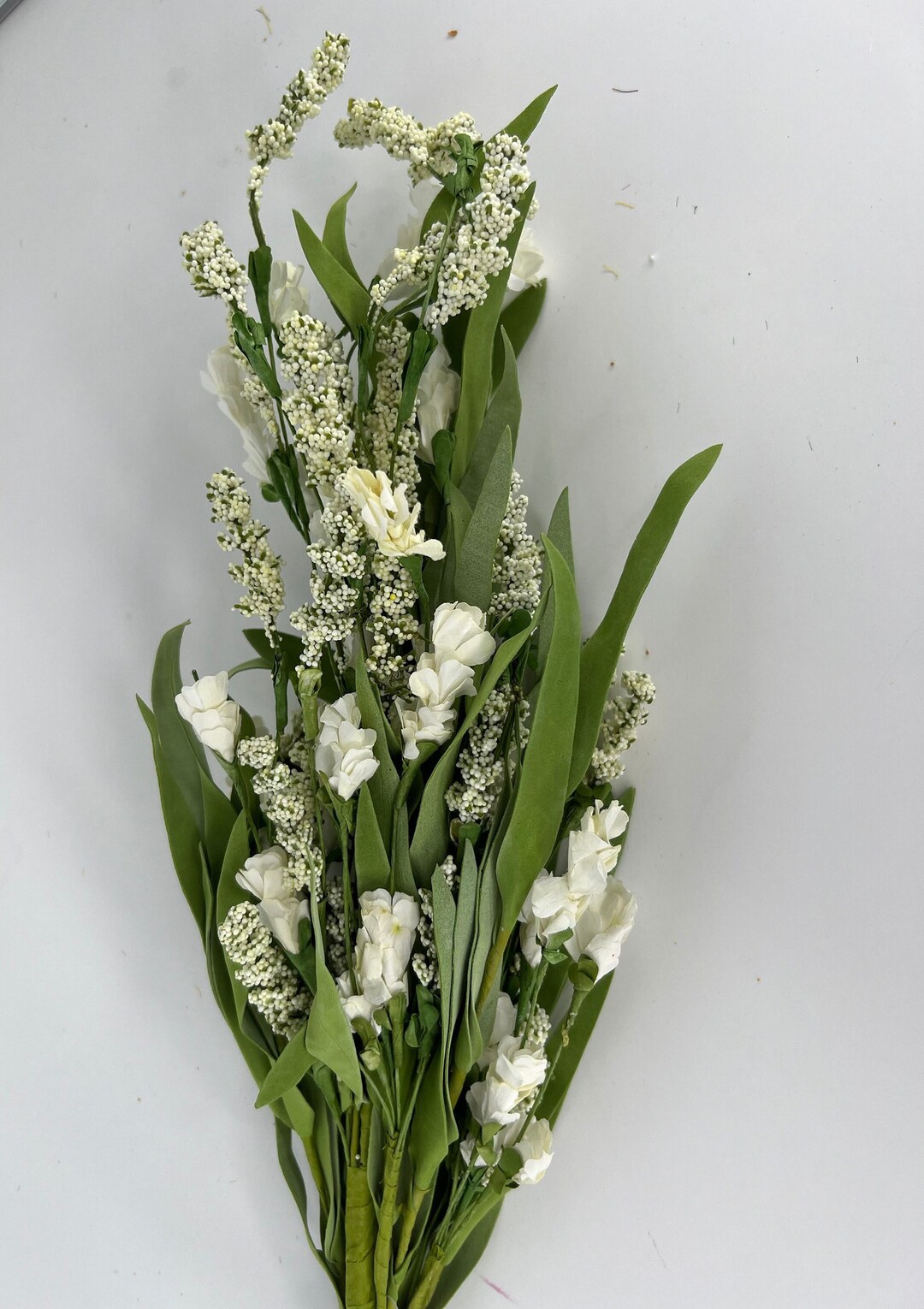 20" Paper Flower/bead Spike/grass Bush, Cream Filler, Floral and Berry ...