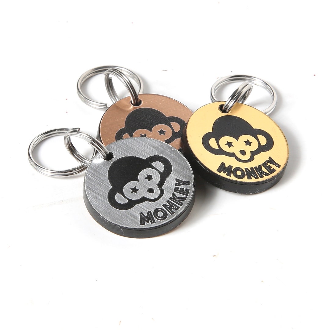 Personalized Monkey Pet Tag - Monkey Dog Tag - Simba Cat Tag - Monkey ...