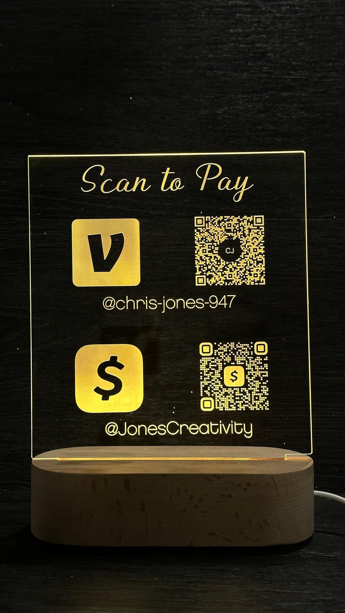 Personalized LED QR Code Sign - Scan to Pay Sign - Connect With Us Sign ...