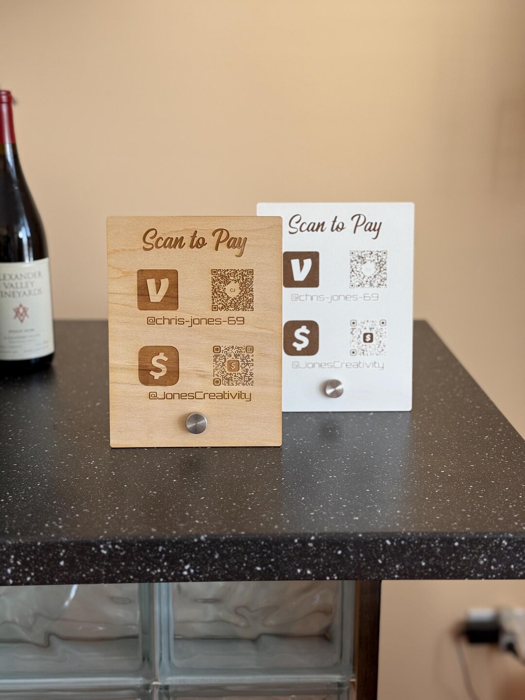 QR Code Sign for Business | Wooden QR Code Table Sign | Logo QR Sign ...