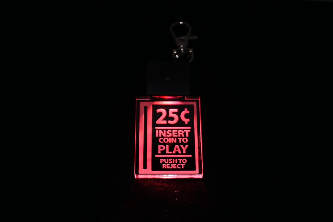Retro Arcade LED Key Chain - Insert Coin LED Key Chain - Geek Gear - Etsy
