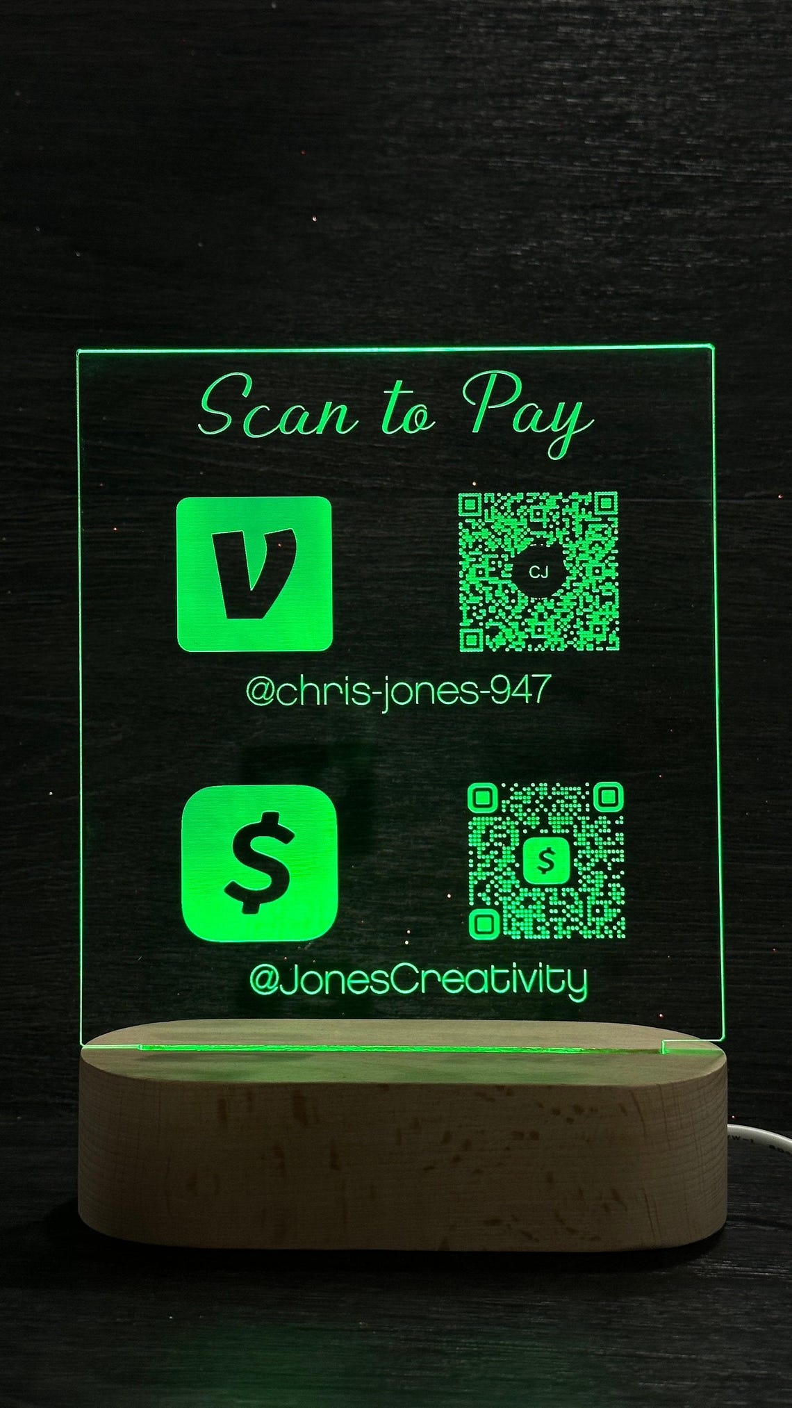 Personalized LED QR Code Sign - Scan to Pay Sign - Connect With Us Sign ...