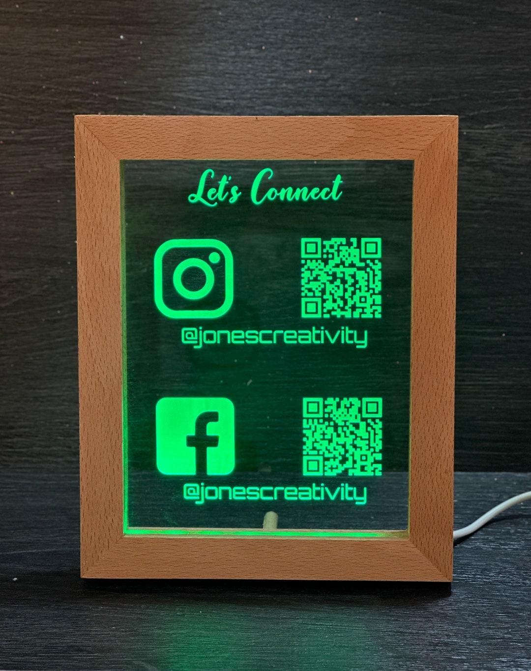 Personalized LED QR Code Sign - Scan to Pay Sign - Connect With Us Sign - Business Social Media ...