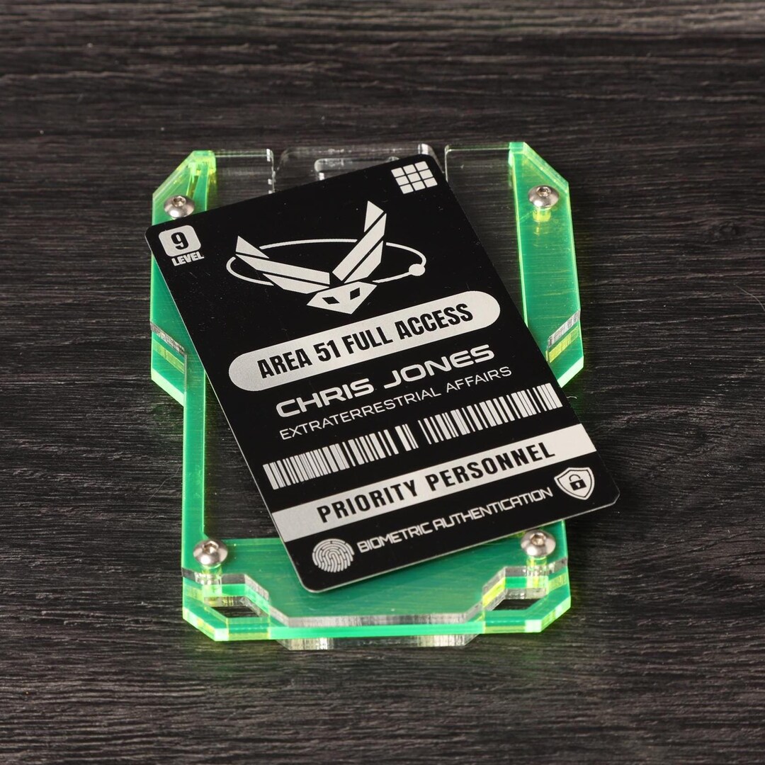 Personalized AREA 51 ID Card – Laser Engraved Aluminum UFO Pass. - Etsy