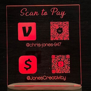 Personalized LED QR Code Sign - Scan to Pay Sign - Connect With Us Sign ...