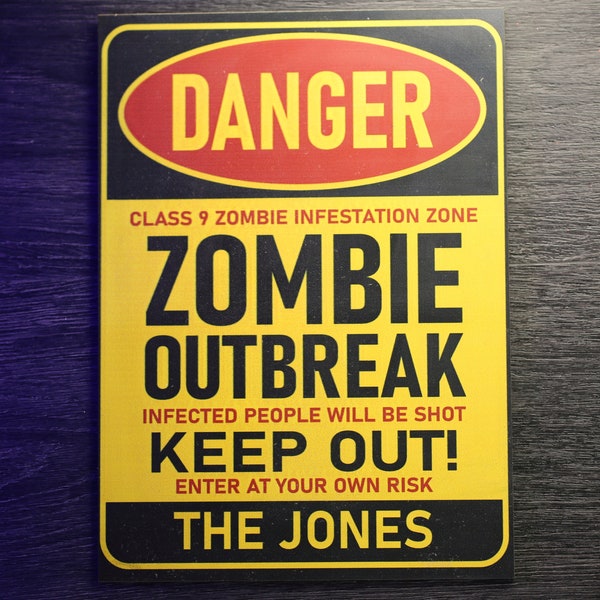 Zombie Warning - Etsy