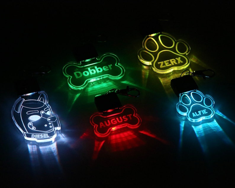 Human Pup Necklace Light up Dog Tag Color Changing - Etsy