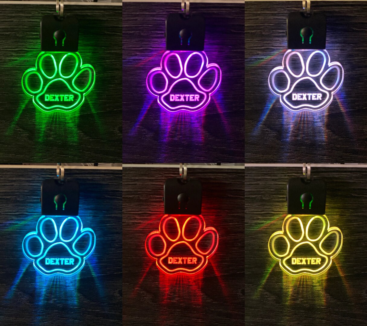 Personalized LED Dog Tag Light up Dog Tag Color Changing - Etsy