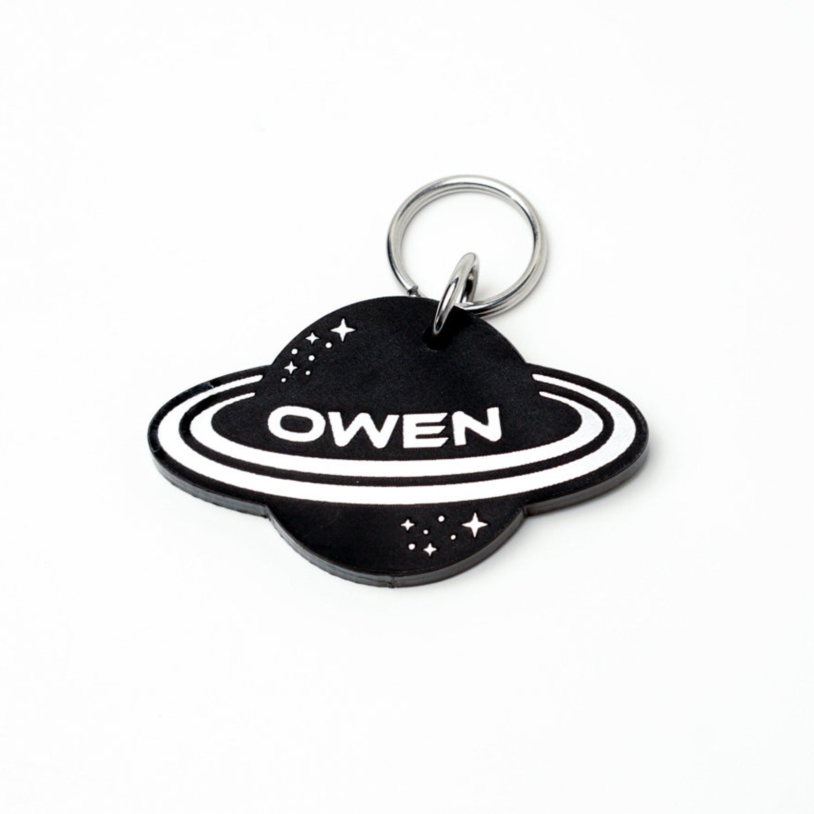 Personalized Planet Saturn Dog Tag, Space Id Tag , Rocket Dog Tag ...