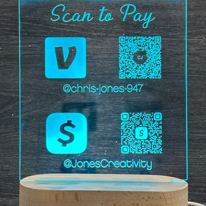 Personalized LED QR Code Sign - Scan to Pay Sign - Connect With Us Sign ...