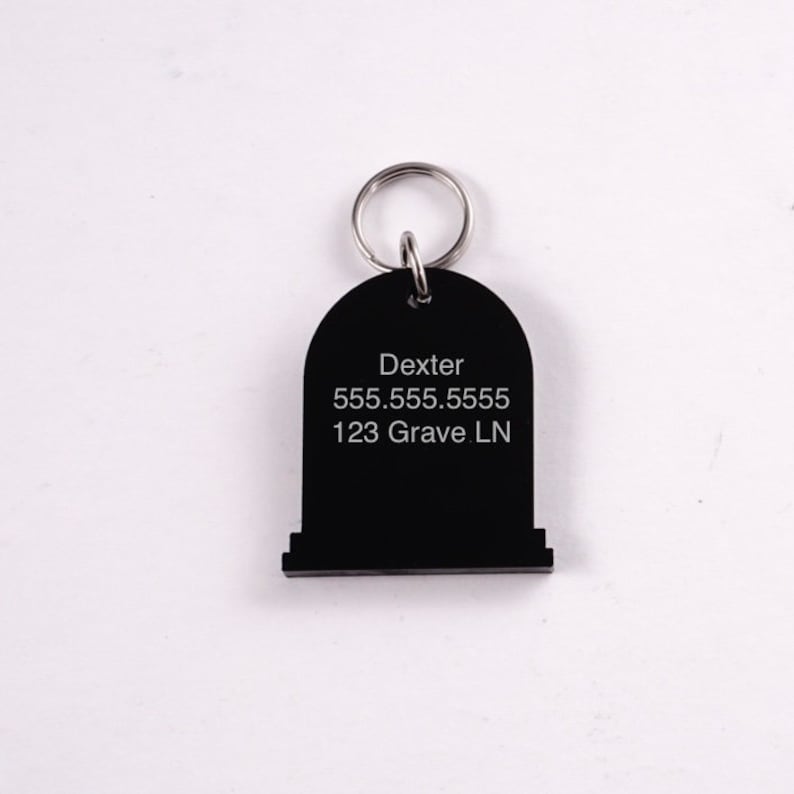 Grave Perfection Tombstone Personalized Pet Tag Halloween - Etsy