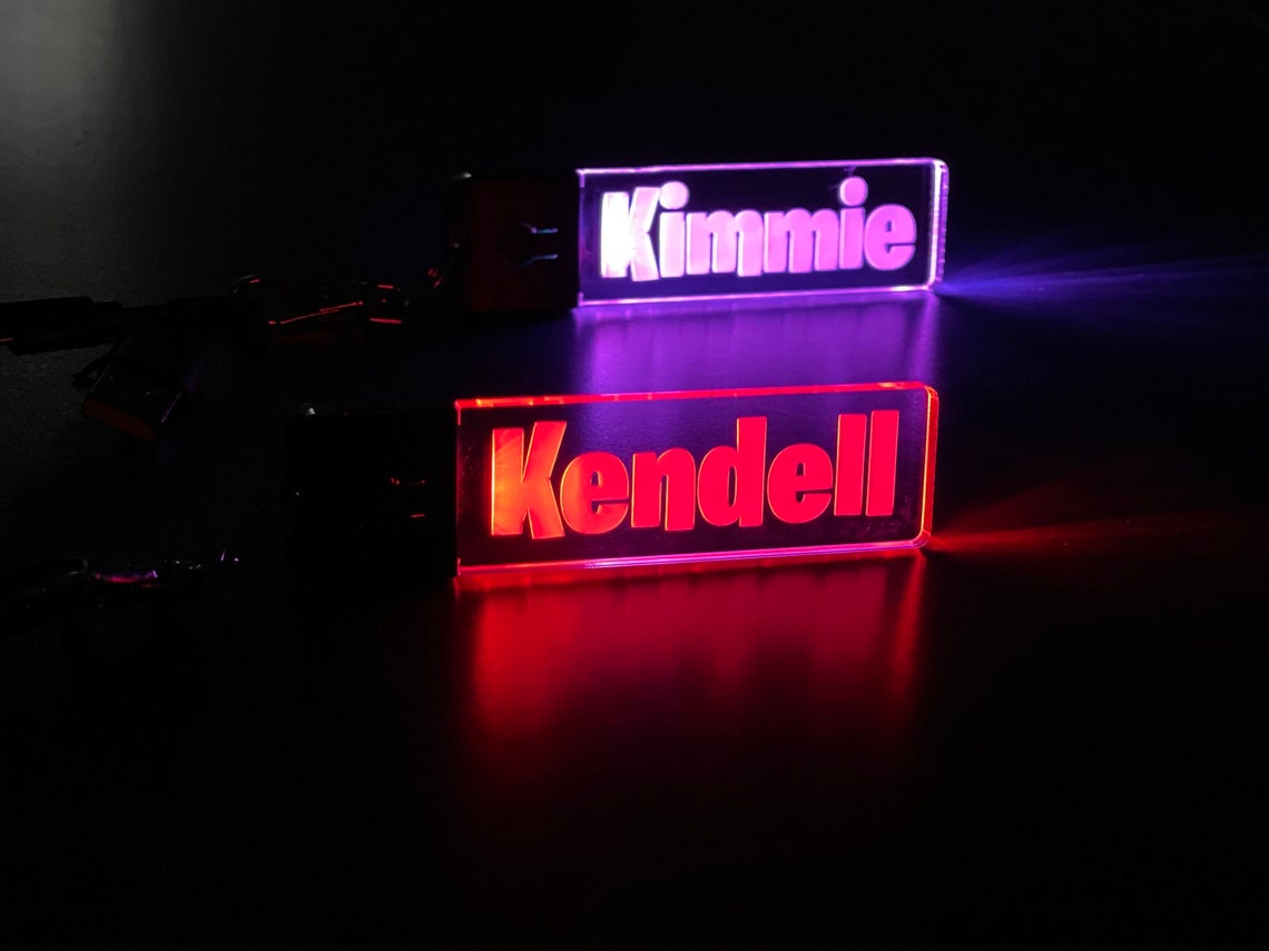 Personalized LED Light up Name Keychain USA Made Color - Etsy