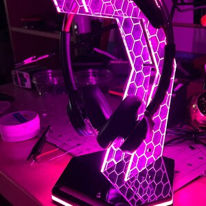 Personalized Headphone Stand - Gift for Gamers - Custom Stand - RGB ...