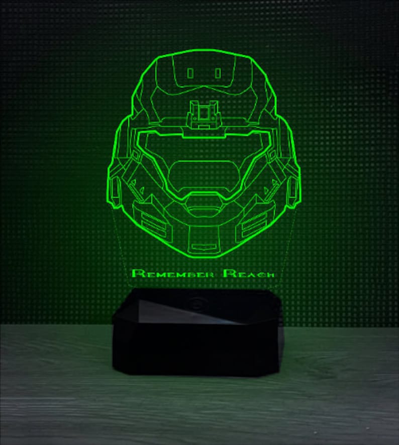 Master Chief Helmet LED Light up Sign Made in USA Color - Etsy