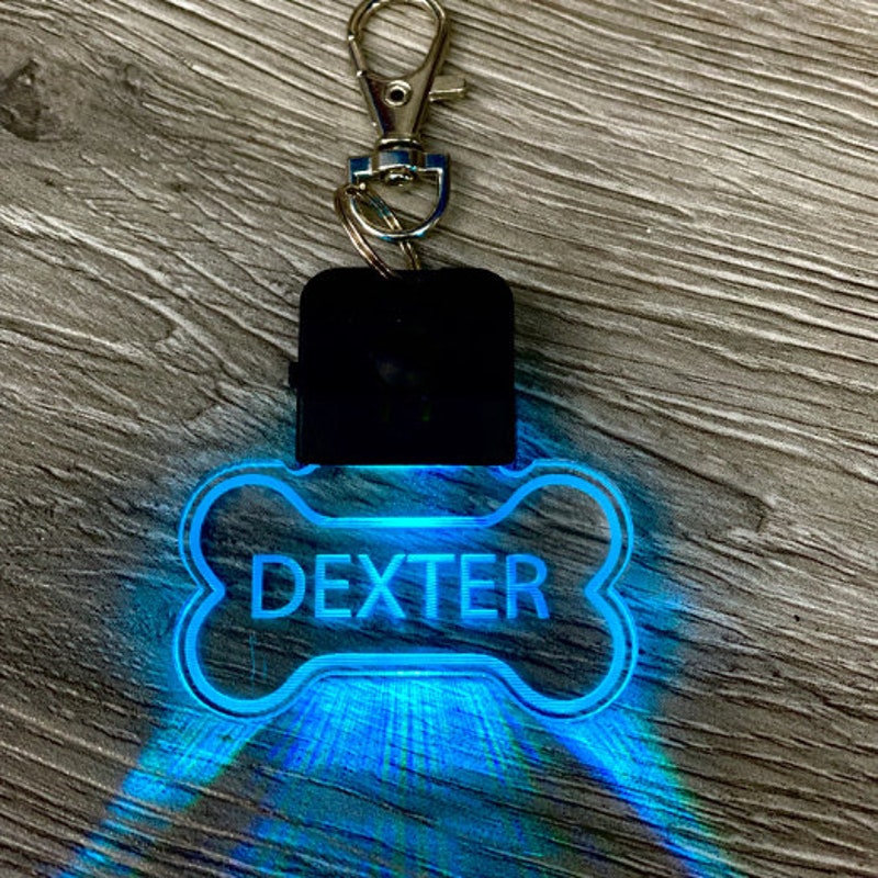 Night Dog Name Tag - Etsy