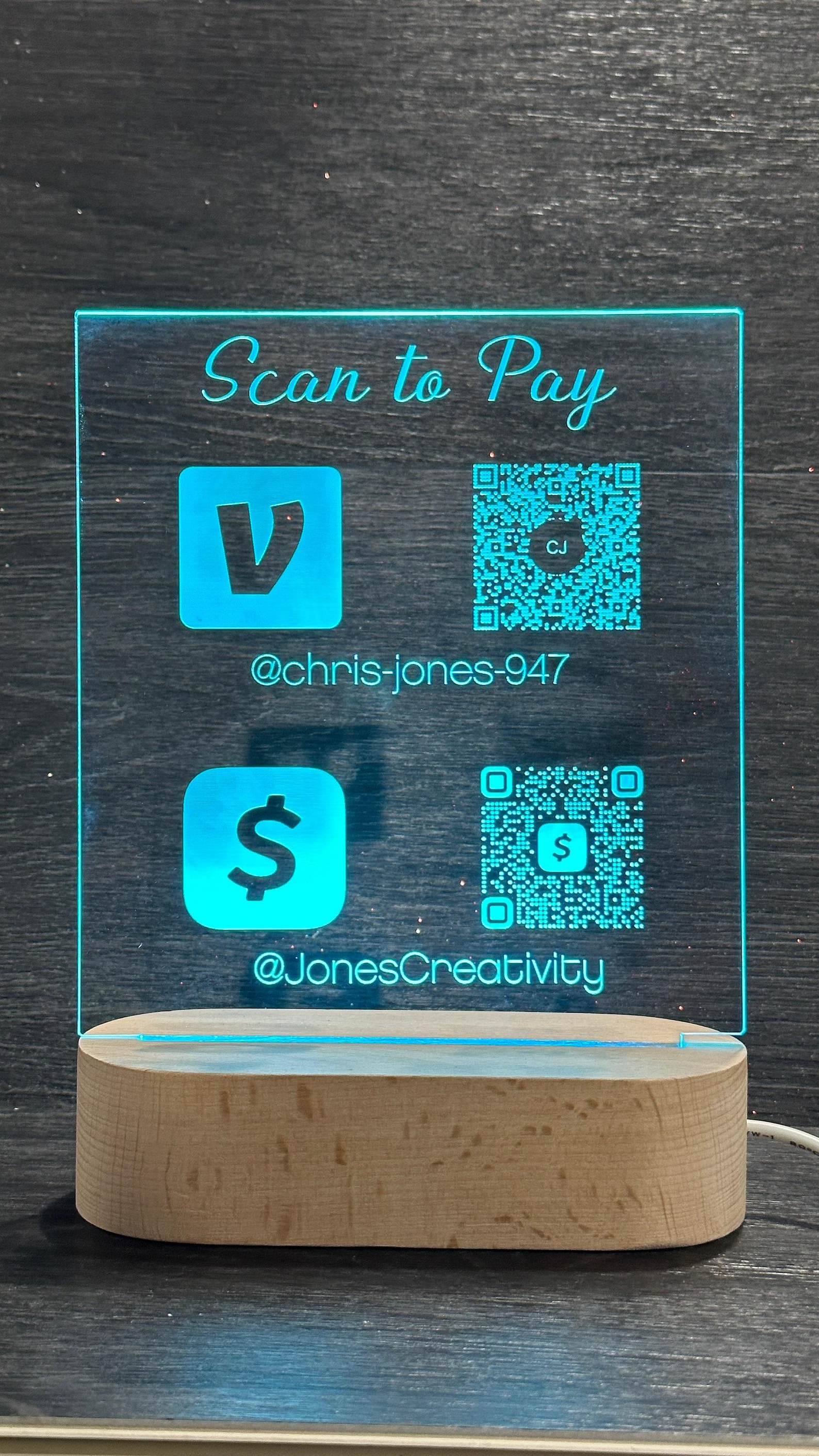 Personalized LED QR Code Sign - Scan to Pay Sign - Connect With Us Sign ...