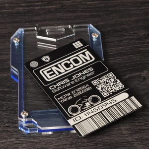 Personalized Light Cycle ENCOM MCP Aluminum ID Card / Access Pass. A ...