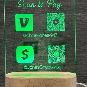 Personalized LED QR Code Sign - Scan to Pay Sign - Connect With Us Sign ...