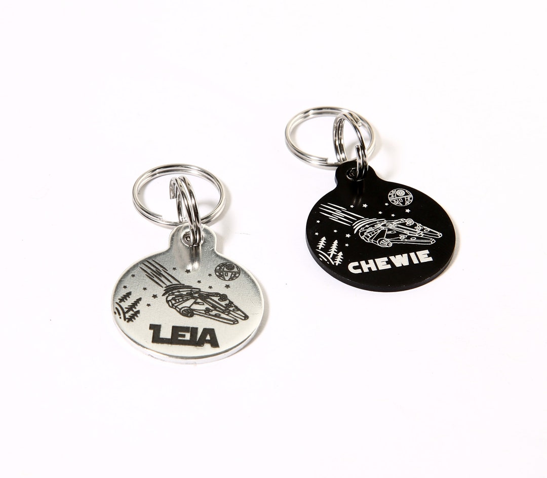Personalized Millennium Falcon Pet Tag, Sci-fi Pet Tag, Personalized X ...
