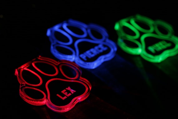 Personalized LED Dog Tag Light up Dog Tag Color Changing - Etsy