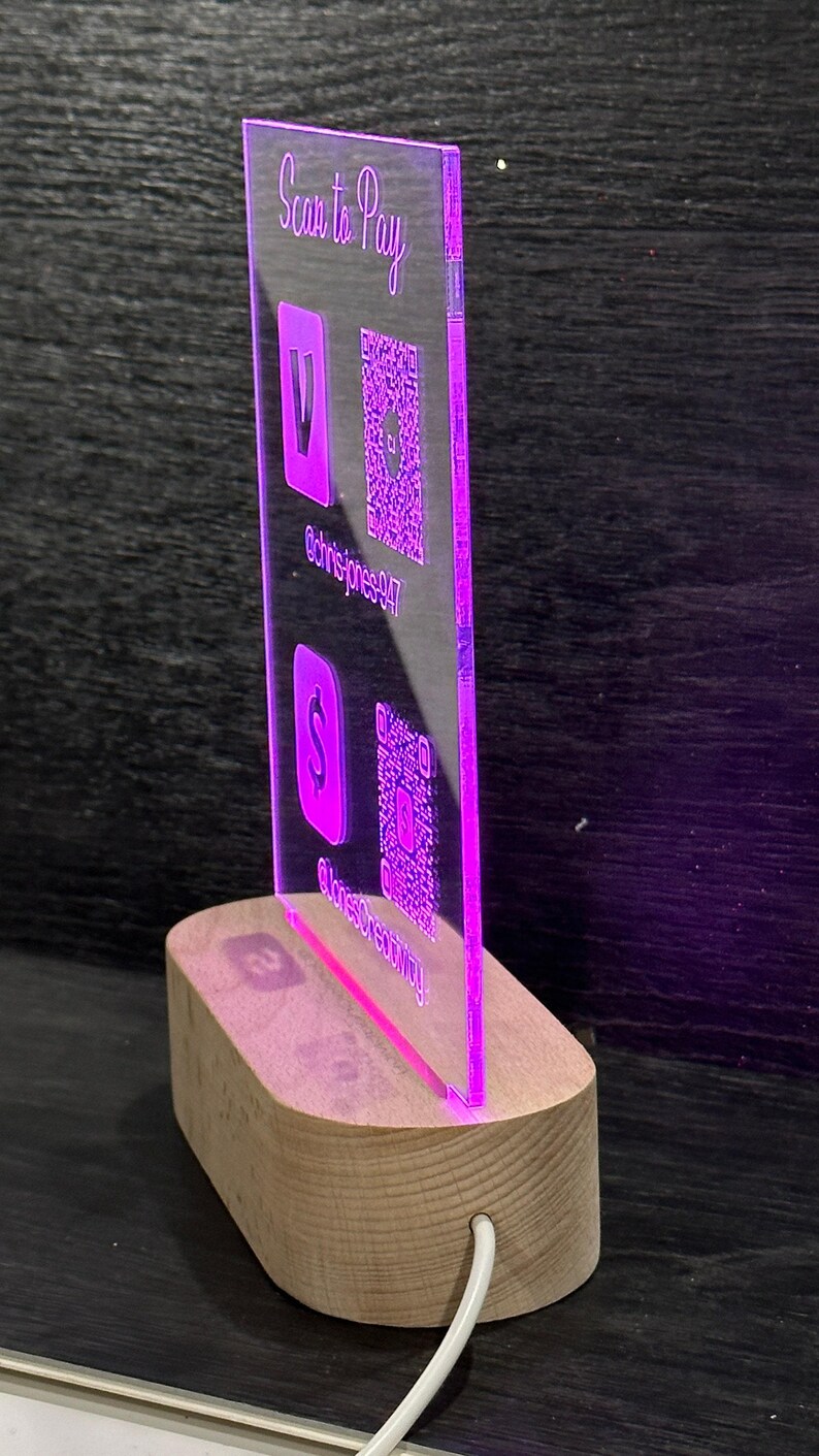 Personalized LED QR Code Sign - Scan to Pay Sign - Connect With Us Sign ...